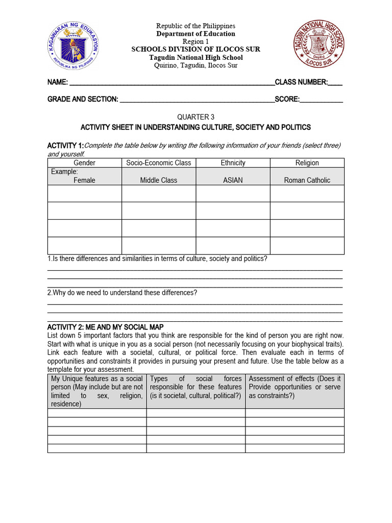 Ucsp Remedial Activities-3rd Quarter | PDF | Sociology | Behavioural ...