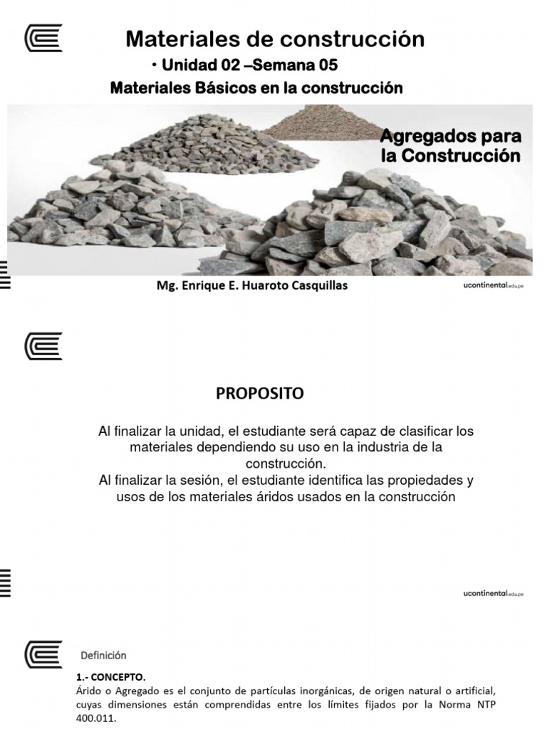 Clase 5 - Agregados para La Construcción | PDF | Hormigón | Grava