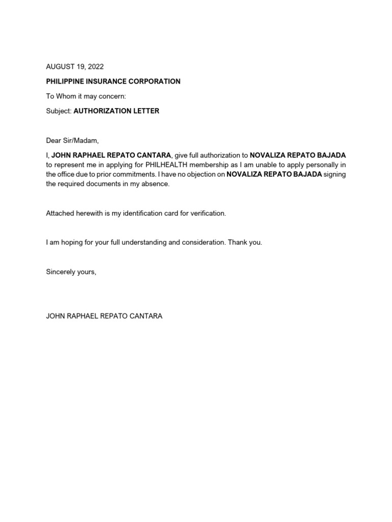 Philhealth-Authorization Letters | PDF | Government Information ... Philhealth-Authorization Letters | PDF | Government Information ...