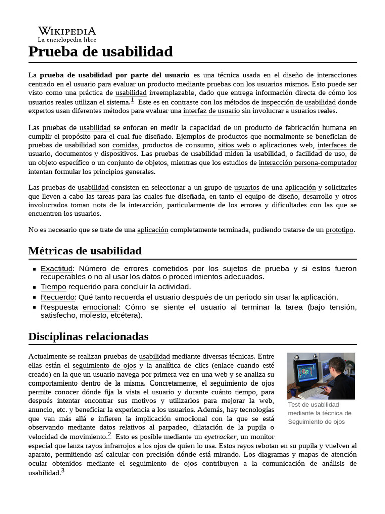 Prueba de Usabilidad | PDF | Usabilidad | Ingeniería de software