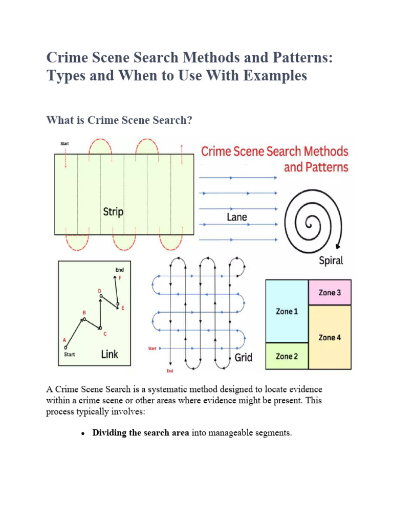 Lecture 8 - CRIME SCENE SEARCH | PDF | Crime Scene | Forensic Science