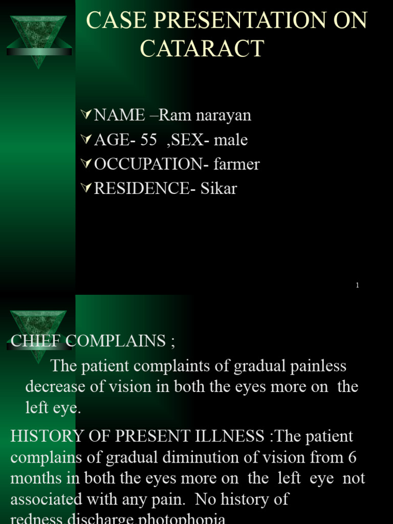 Cataract - Case Presentation | PDF | Anesthesia | Thrombosis