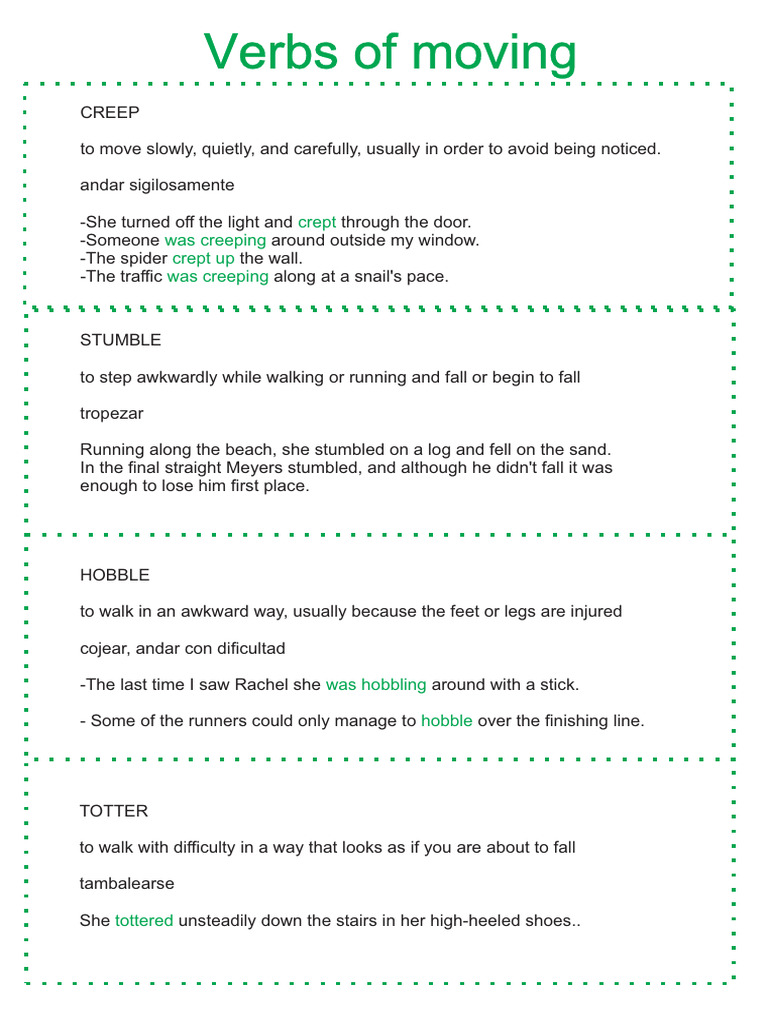 Verbs of Moving and Looking | PDF