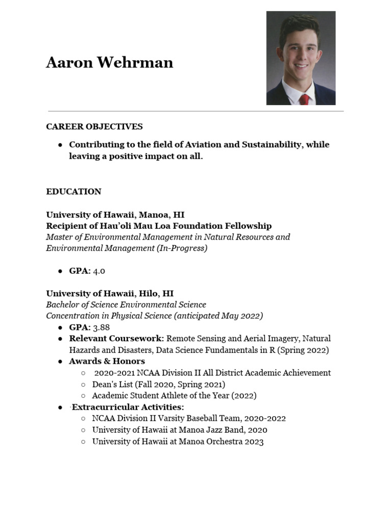 Website Aaron Wehrman Resume 2023 | PDF