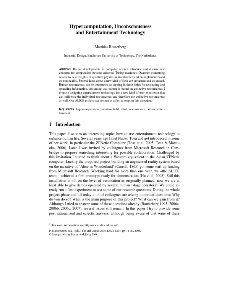 Hypercomputation Unconsciousness and Ent | PDF | Quantum Mechanics | Mind