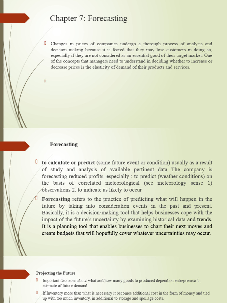 Chapter 7 Forecasting | PDF | Forecasting | Economies