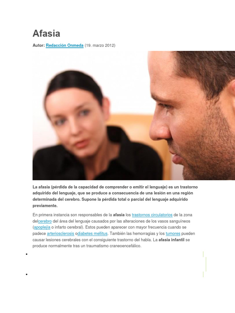 Afasia | PDF | Carrera | Afasia