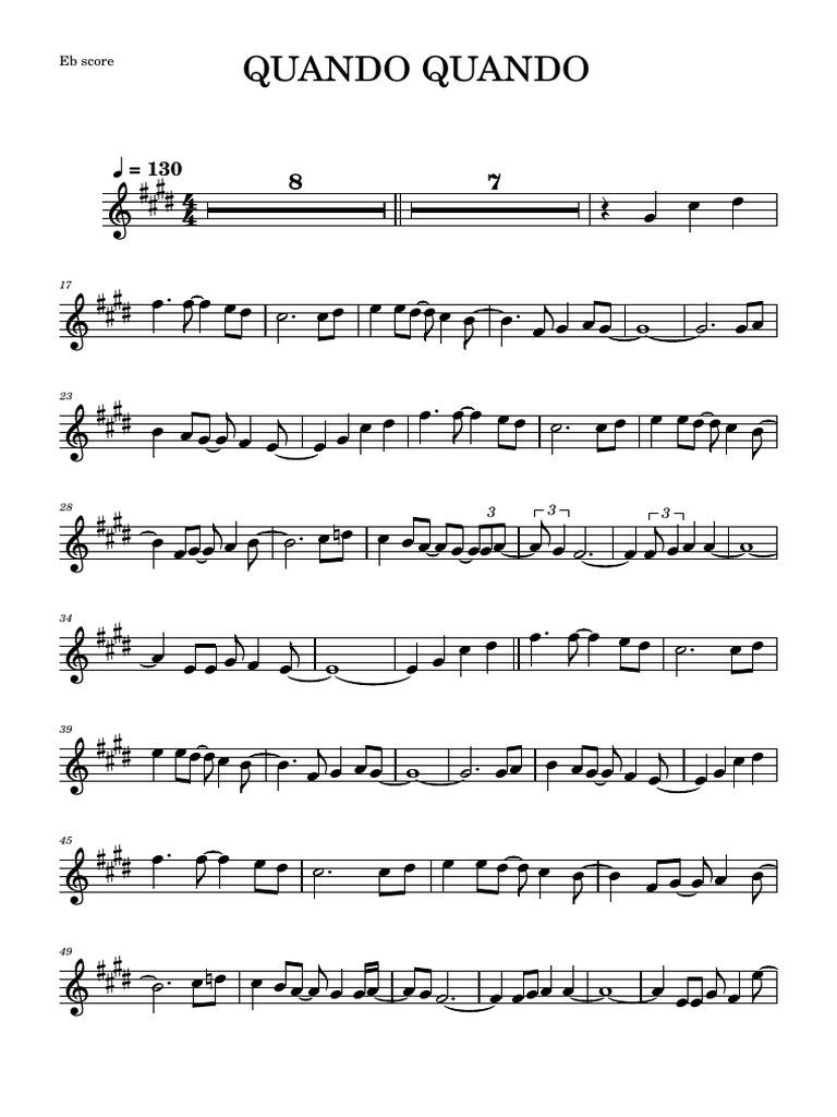 Quando Quando RMX Eb Score | PDF