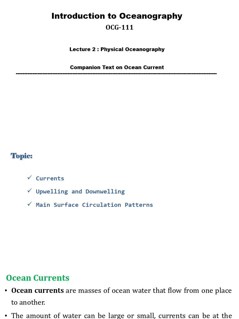 Understanding Ocean Currents and Circulation | PDF | Oceans ...