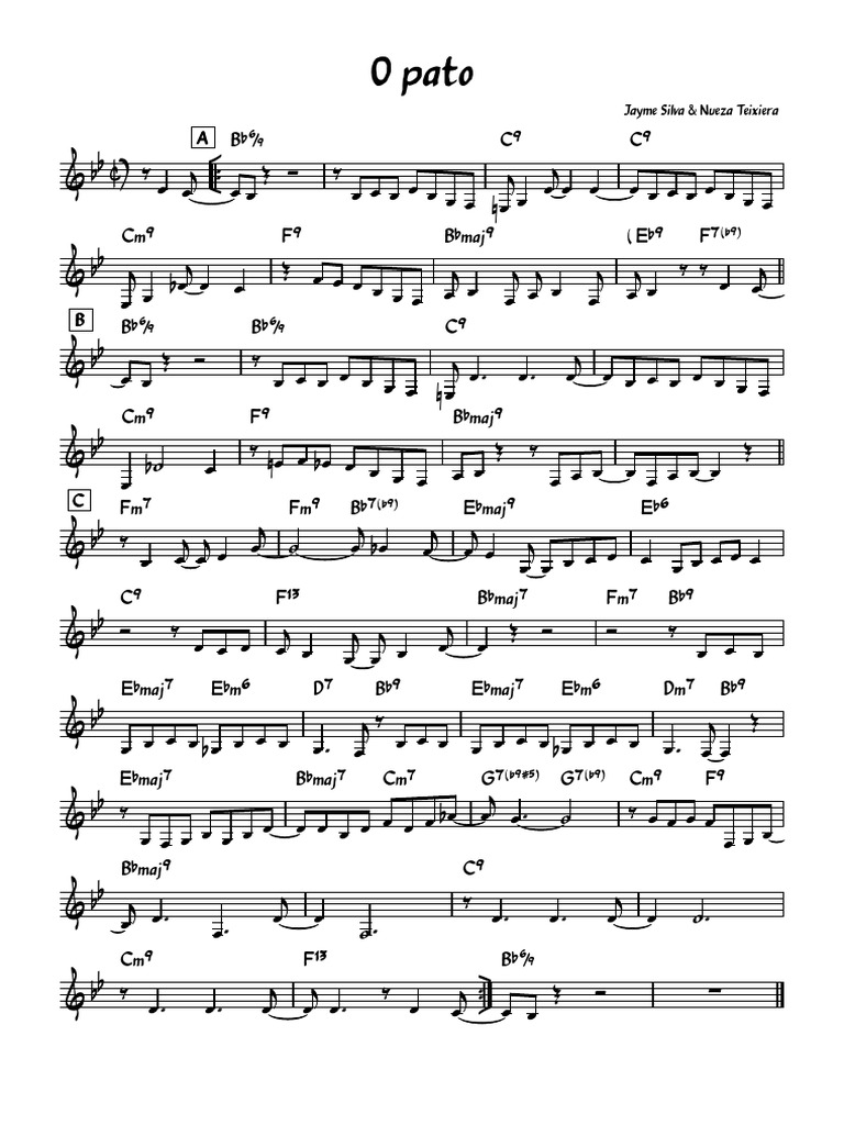 O Pato Lead Sheet | PDF