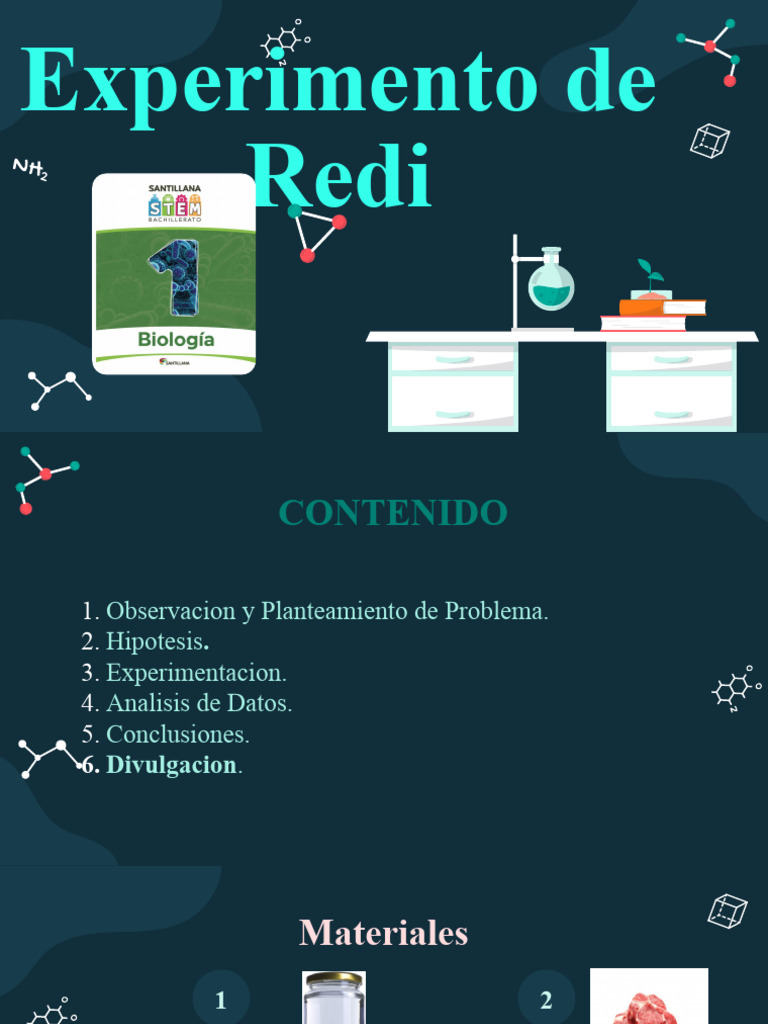 Biologia Presentacion Experimento Redi David Cordones Ochoa 1ero Bachilllerato G2 | PDF