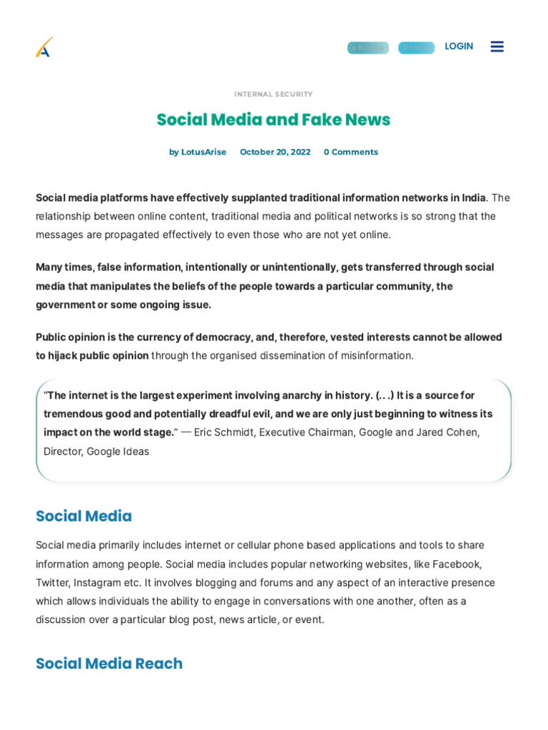 Social Media and Fake News | PDF | Social Media | Popular Culture ...