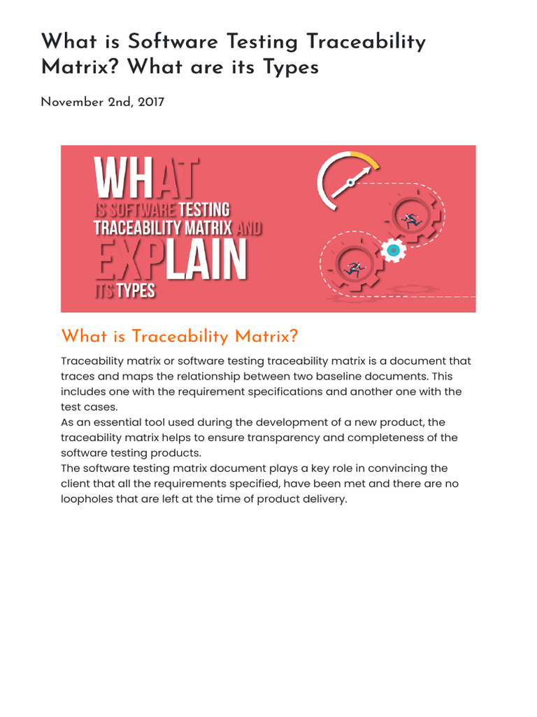What Is Software Testing Traceability Matrix What Are Its Types | PDF ... What Is Software Testing Traceability Matrix What Are Its Types | PDF ...