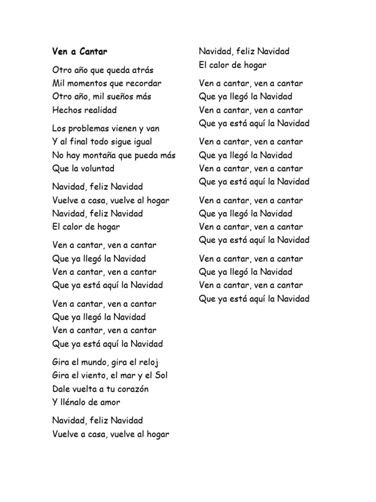Ven A Cantar La Navidad Pdf