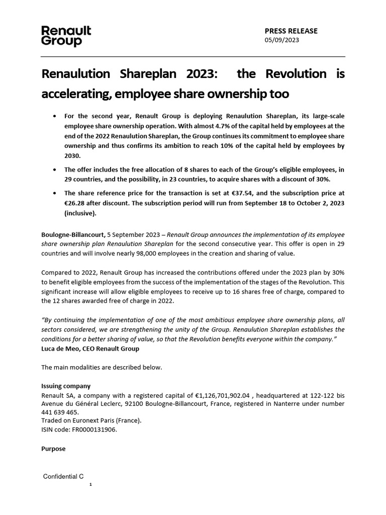 Renaulution Shareplan 2023 The Revolution Is Accelerating Employee ...
