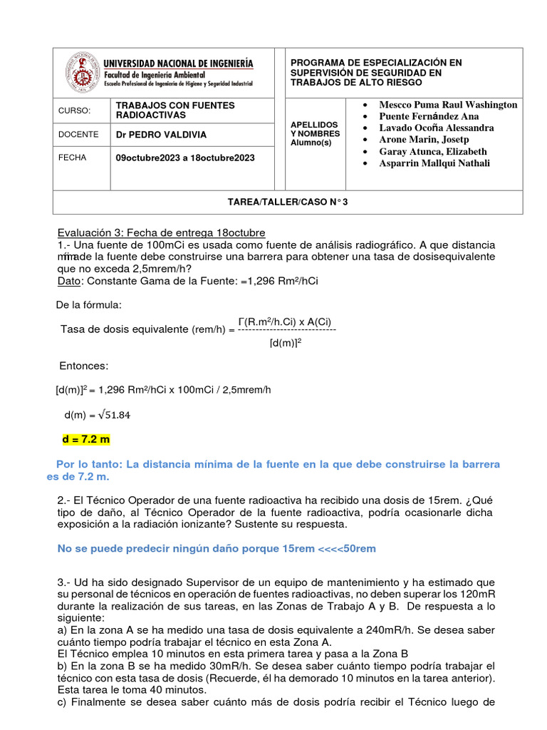 01 06 Tarea 03 Alm - Final | PDF | Desintegración radioactiva | Radiación ionizante