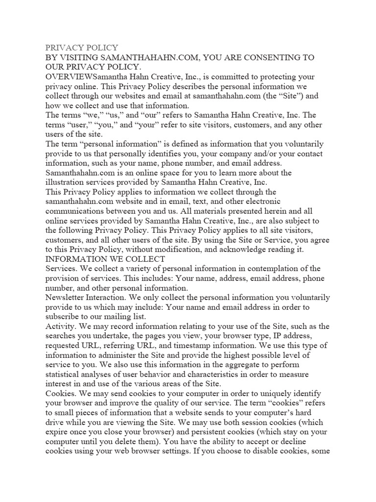 Privacy Policy Edit | PDF | Http Cookie | Privacy