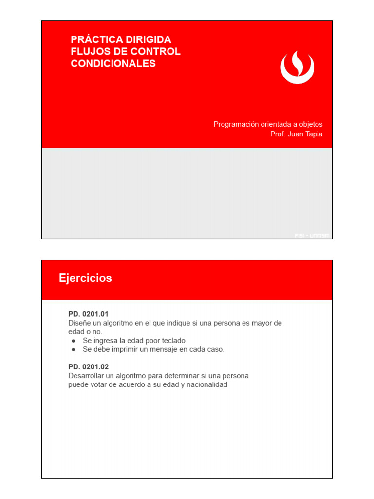 POO 0201 PD - Flujos de Control - Condicionales | PDF