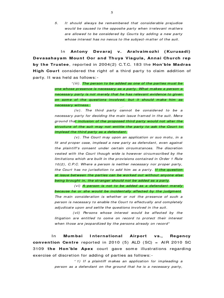 Impleading Necessary Parties in Court | PDF | Lawsuit | Government