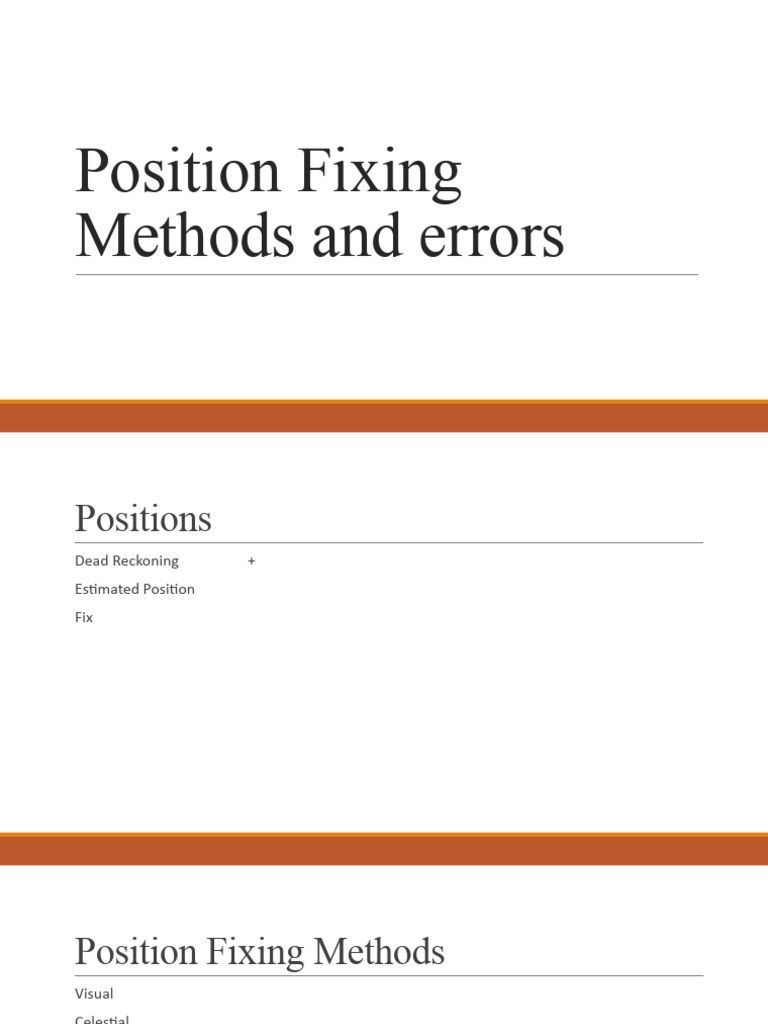 Position Fixing Methods Overview | PDF | Global Positioning System ...