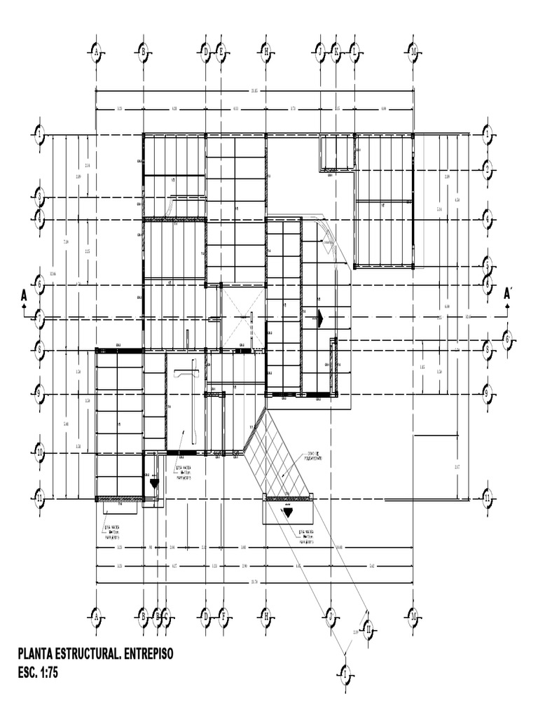 Planta Estructural de Entrepiso | PDF