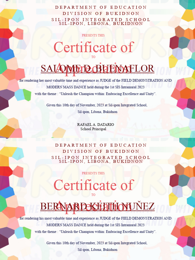 Colorful Simple Achievement Certificate (Autosaved) | PDF | Science & Mathematics
