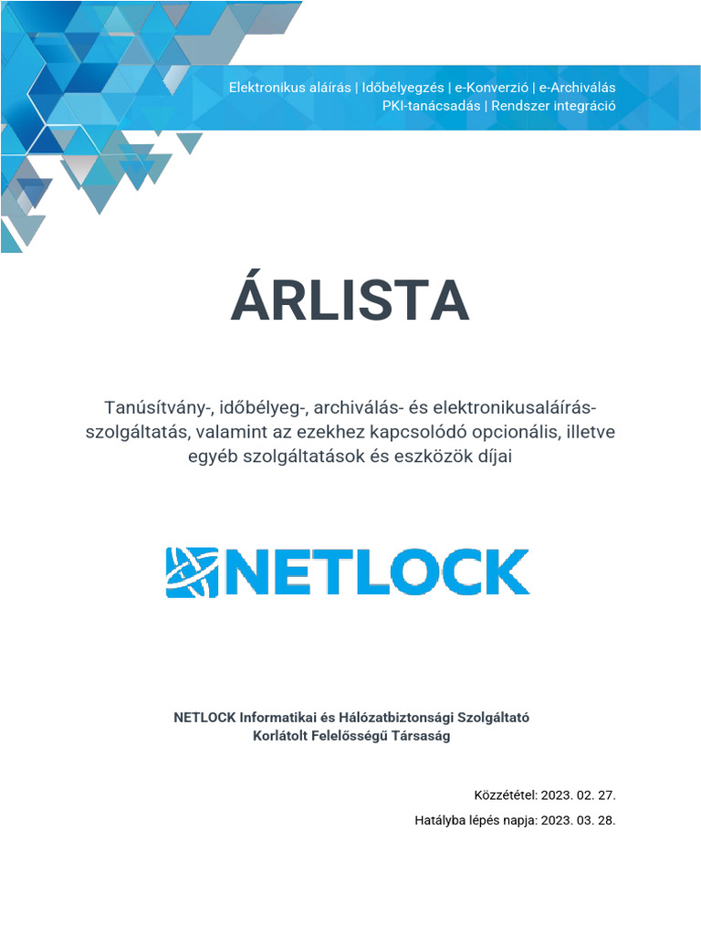 NETLOCK ARLISTA Hatalyos 20230328tol | PDF