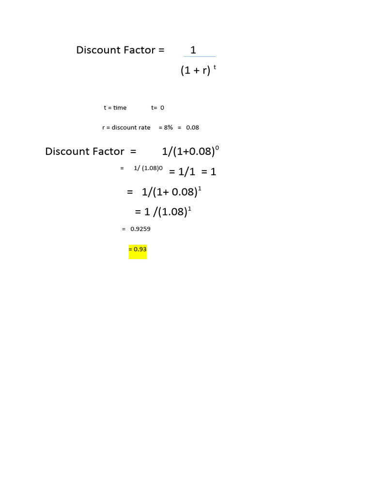 Discount Factor Calculation Guide | PDF