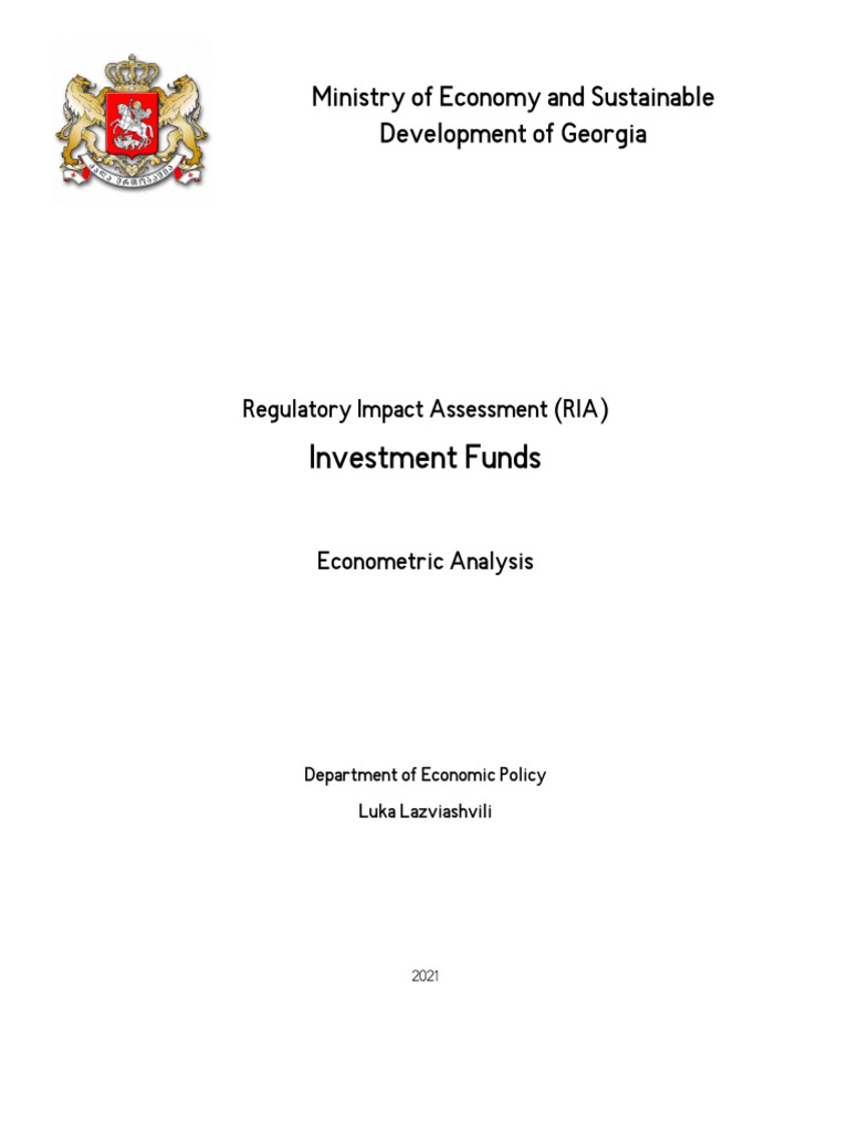 Regulatory Impact Assesment (RIA) - Investment Funds | PDF | Economic Growth | Gross Domestic ...