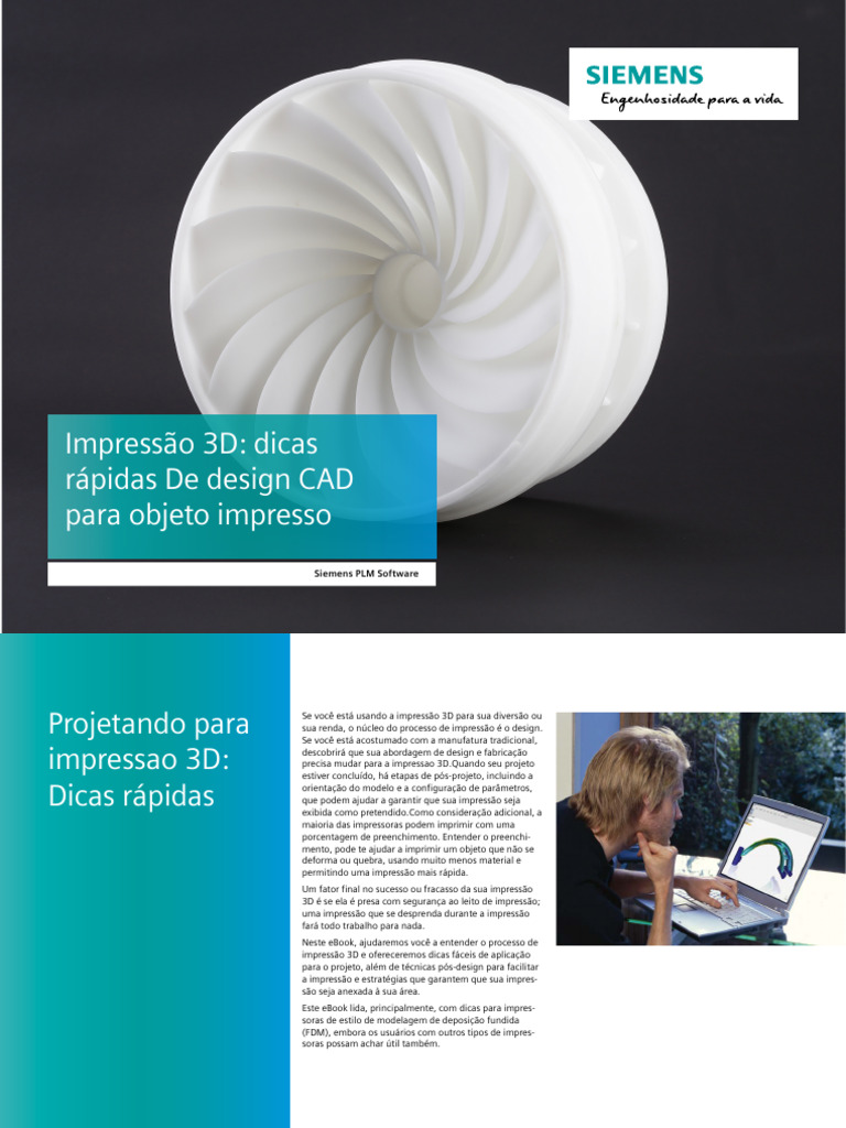 Siemens PLM 3D Printing Tips Eboo BR | PDF | Impressão 3D | Impressão