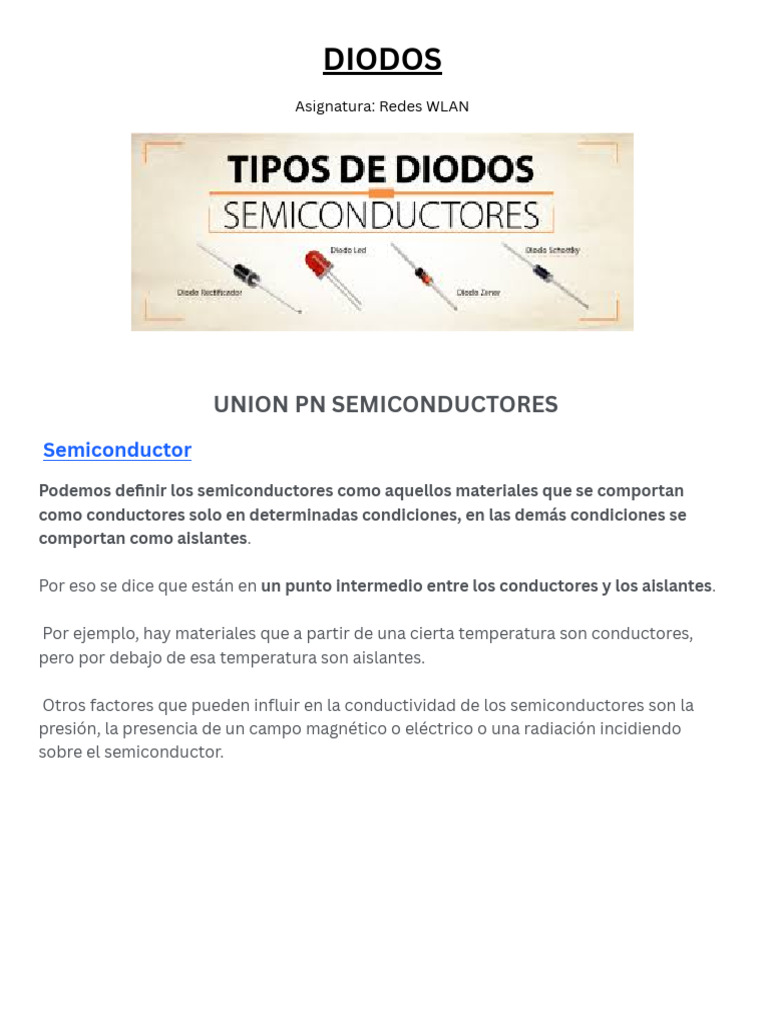 Electronica - DIODOS | PDF | Diodo | Semiconductores