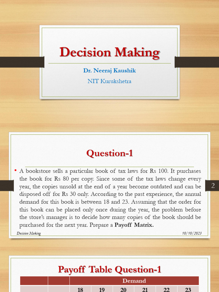 Decision Making | PDF | Decision Theory | Economies