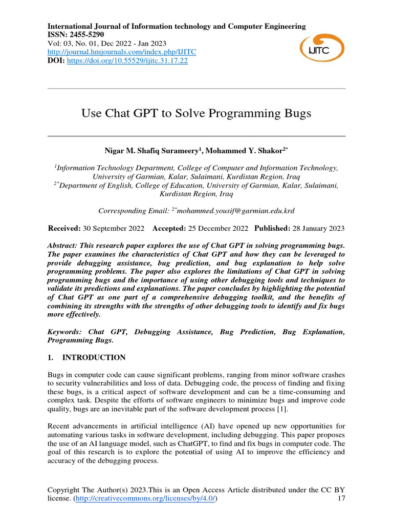 Ijitc 2023 9053 | PDF | Software Bug | Computer Programming