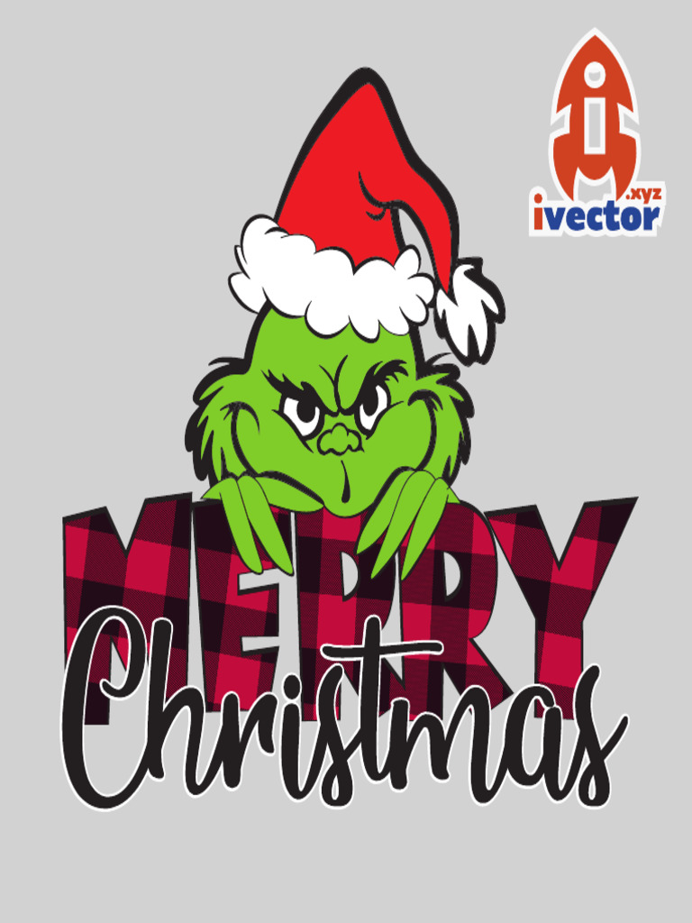 Grinch Navideño Merry Christmas Vector Editable Eps PDF | PDF