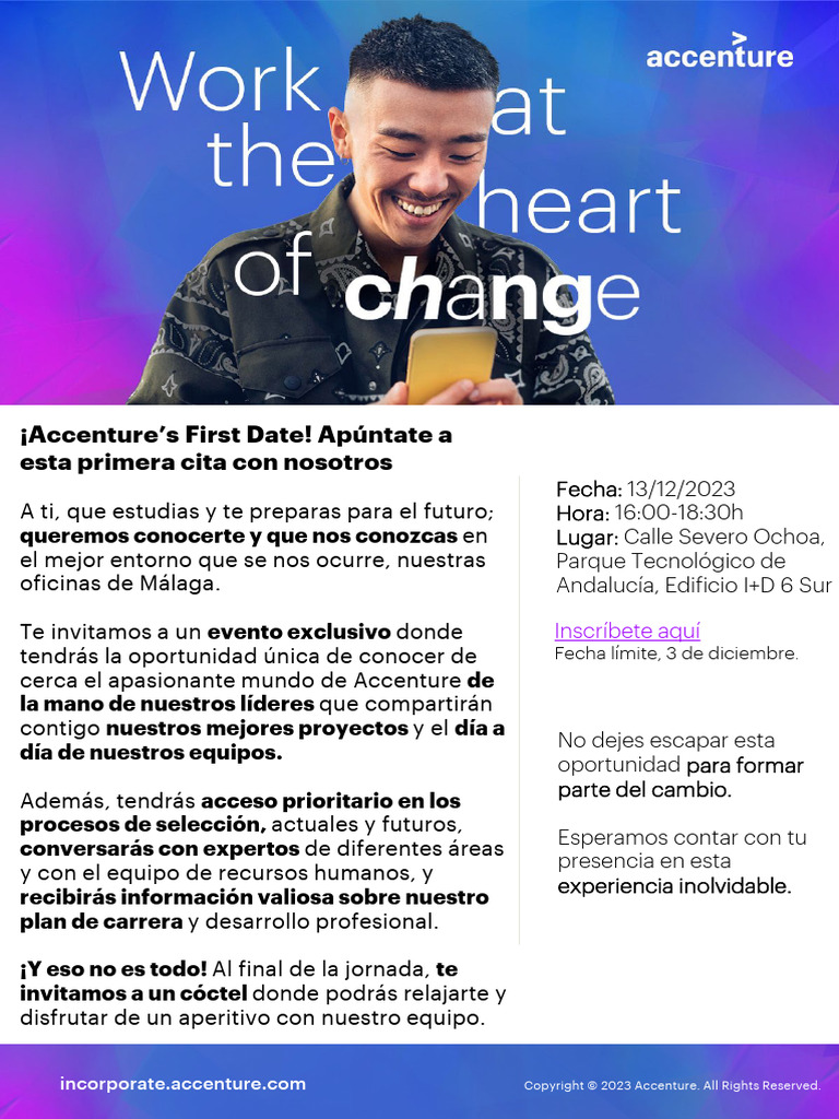 Accenture S First Date. at The Heart of Change (ESP) - MLG | PDF