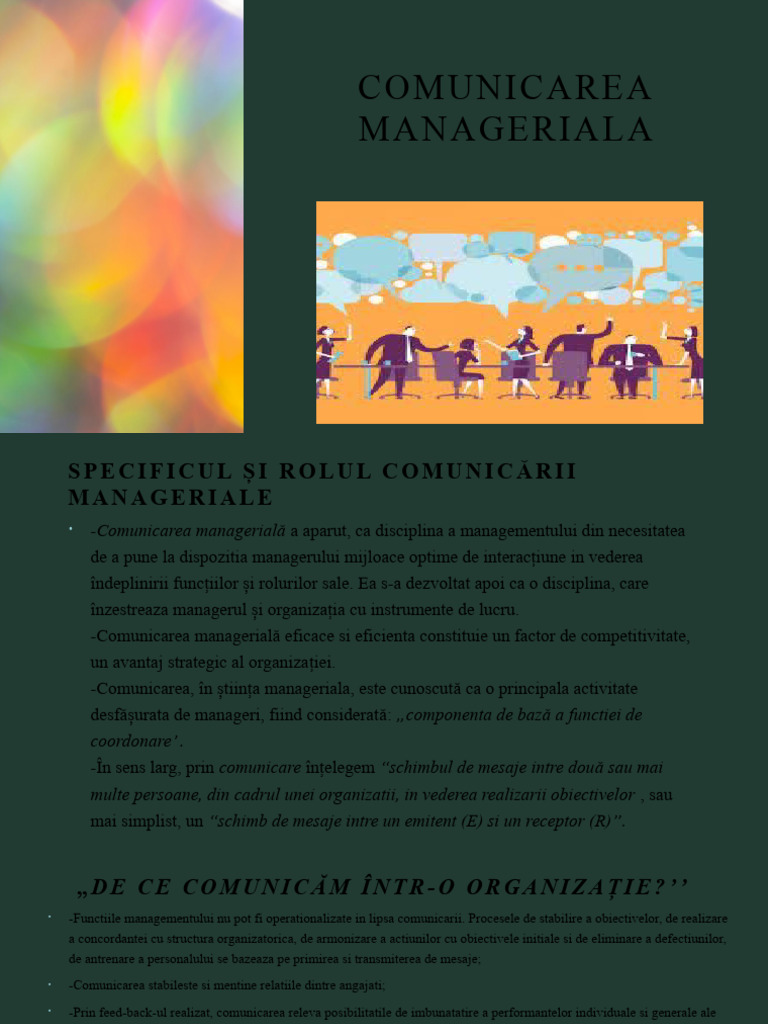 Comunicarea Manageriala Prezentare Seminar | PDF