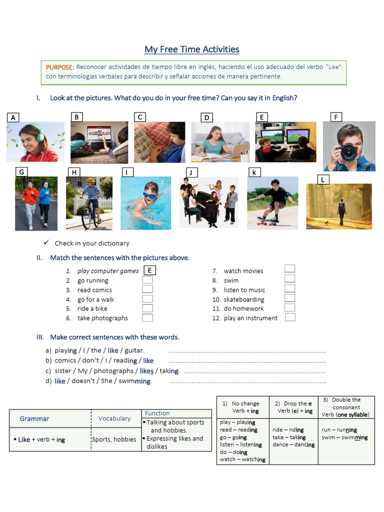 My Free Time Activities | PDF | Human Communication | Language Families