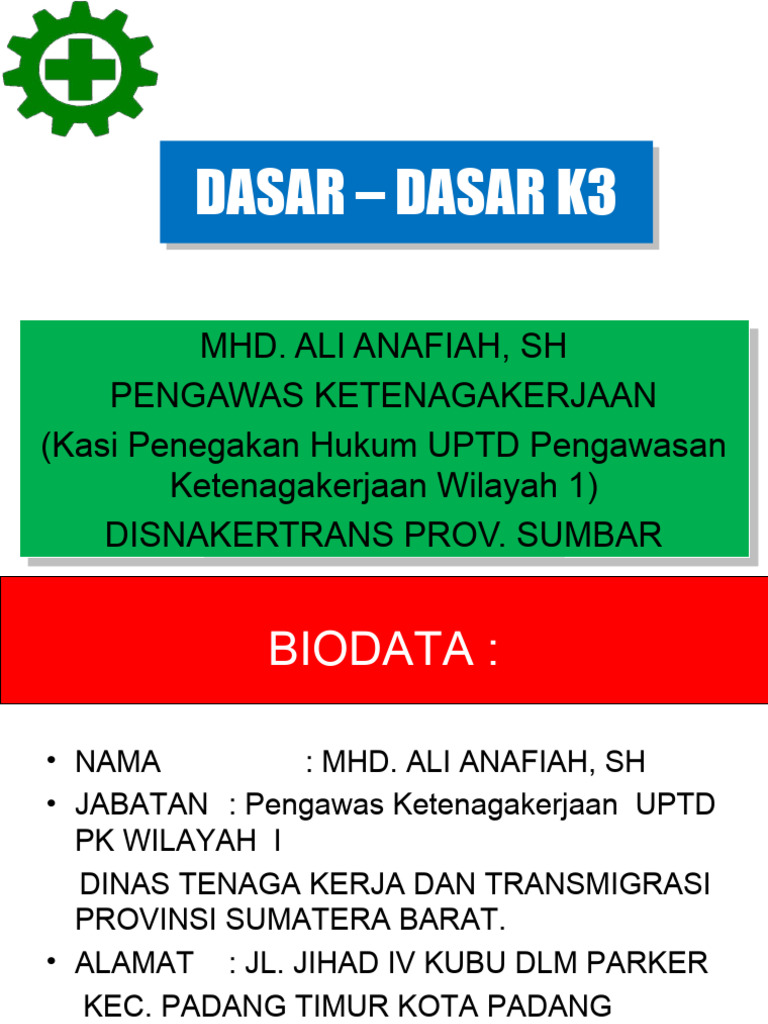 Dasar Dasar K3 Pak Ali | PDF