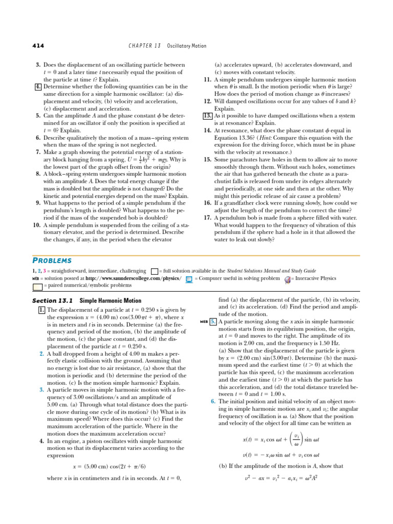 Problem of Motion Oscilation | PDF | Oscillation | Pendulum
