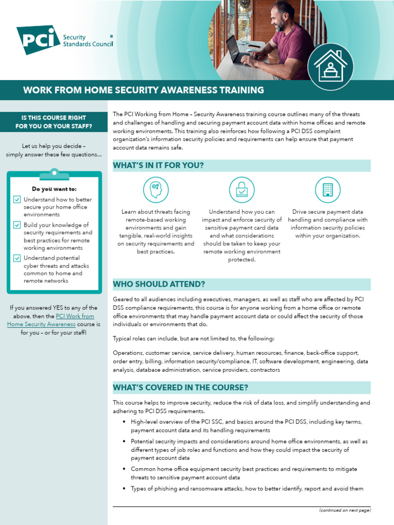 PCI Work From Home Security Awareness Training - v02 | PDF | Payment ...
