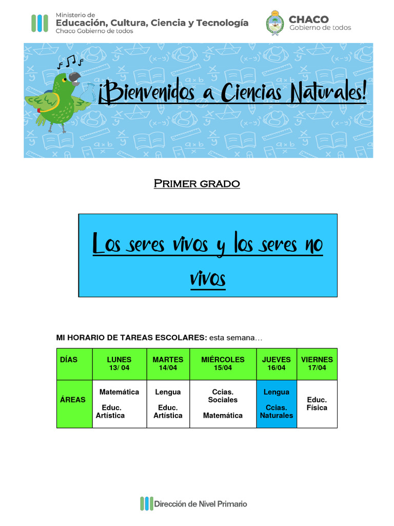 Los Seres Vivos y No Vivos - 1° Grado - Cs Naturaless | PDF | Ciencias ...