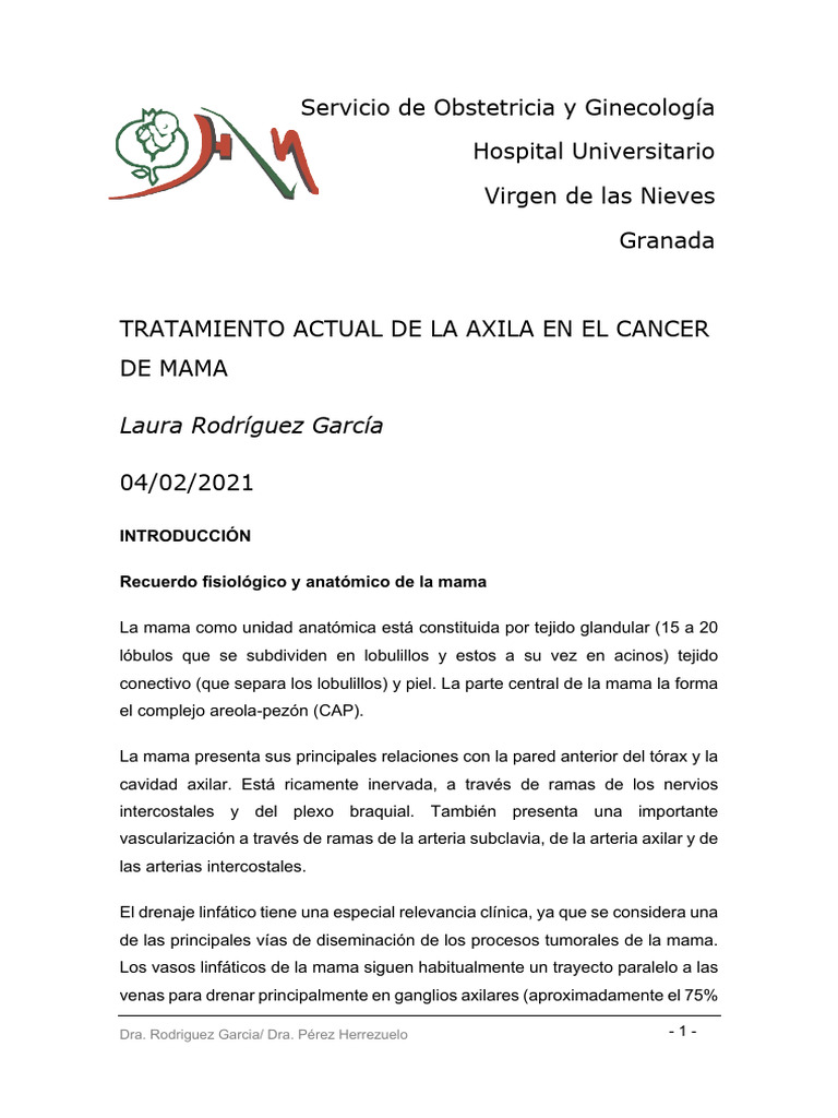 Tramiento de La Axila en El Cancer de Mama | PDF | Especialidades ...