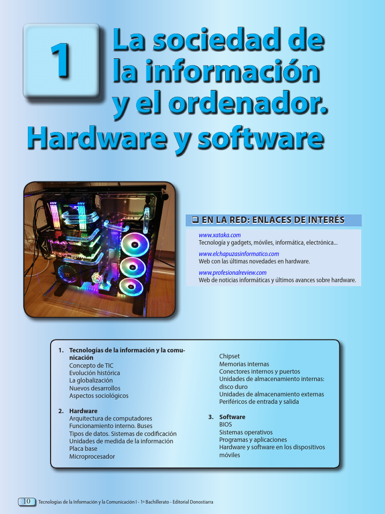 T1. La Sociedad de La Información y El Ordenador. Hardware y Software ...