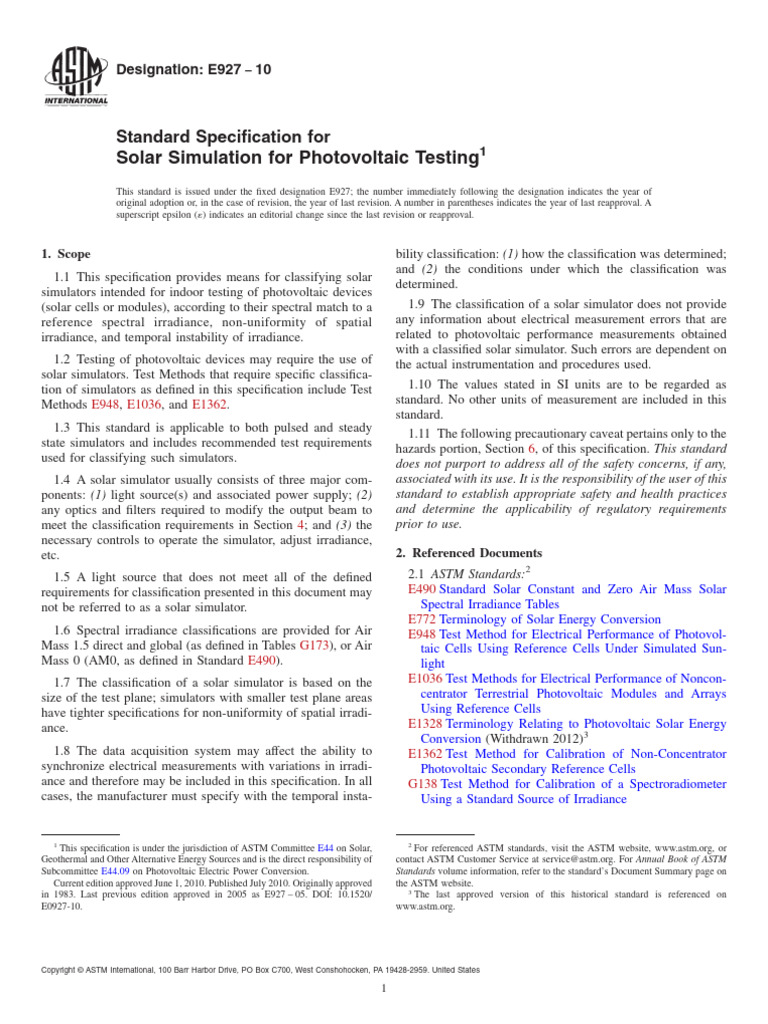 Astm E927-10 | PDF | Electrical Engineering | Metrology