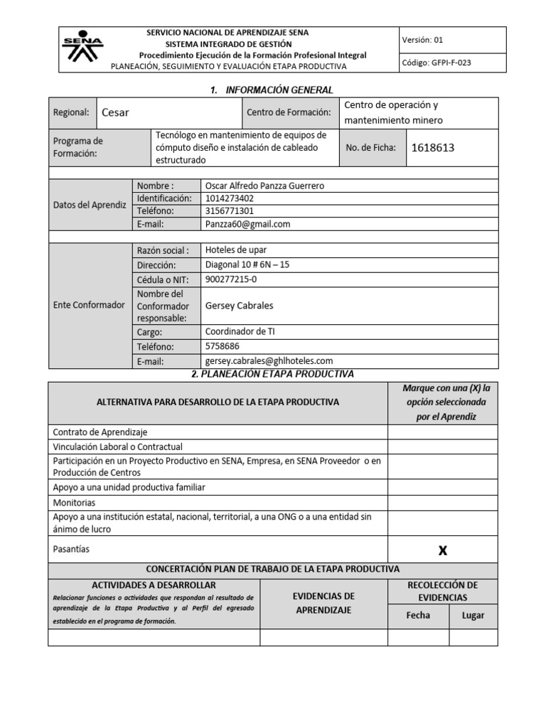 Planeacion, Seguimiento y Evaluacion de Etapa Productiva | PDF | Evaluación | Planificación