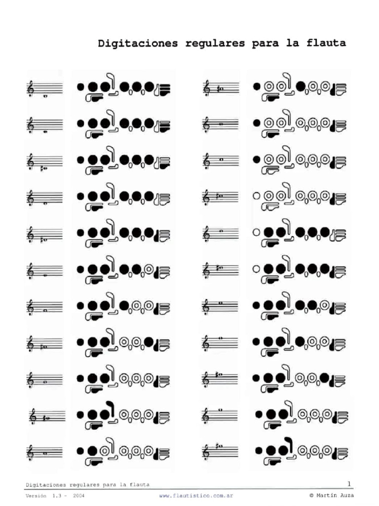 Digitación de Flauta Traversa | PDF | Arte