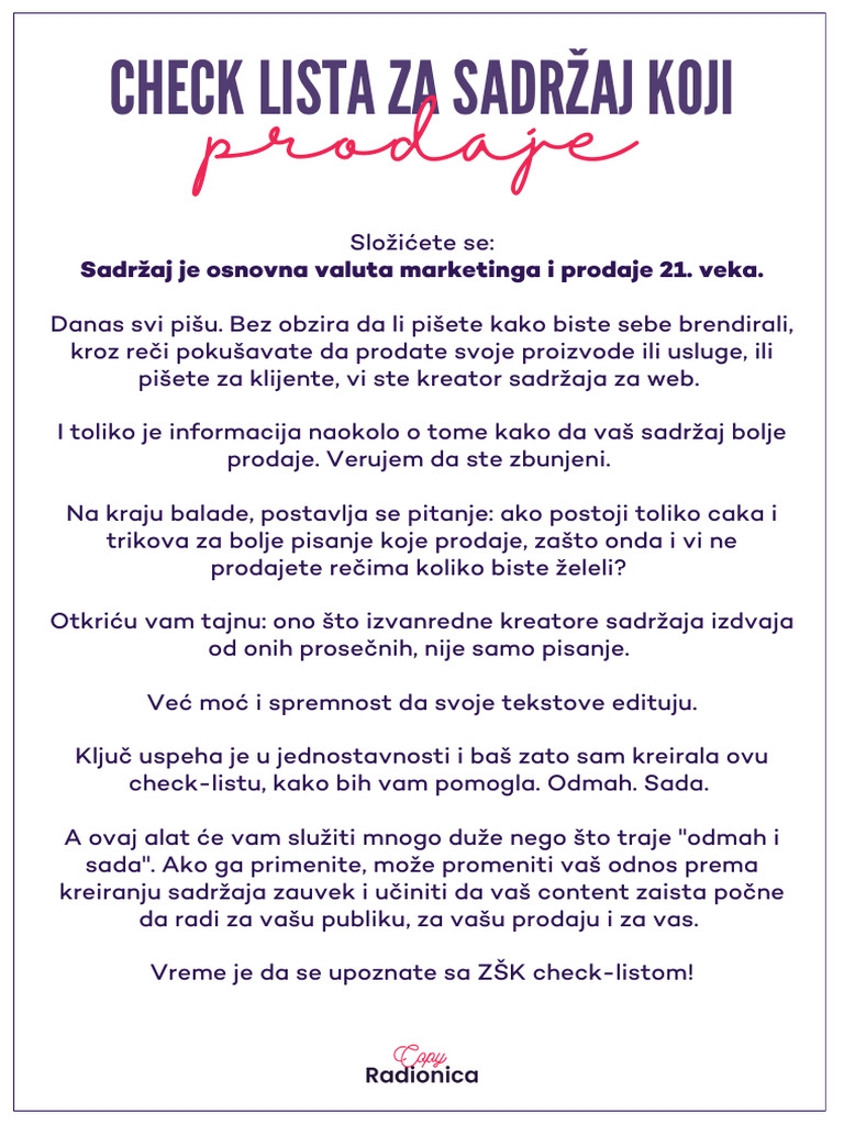 Sadrzaj Koji Prodaje | PDF