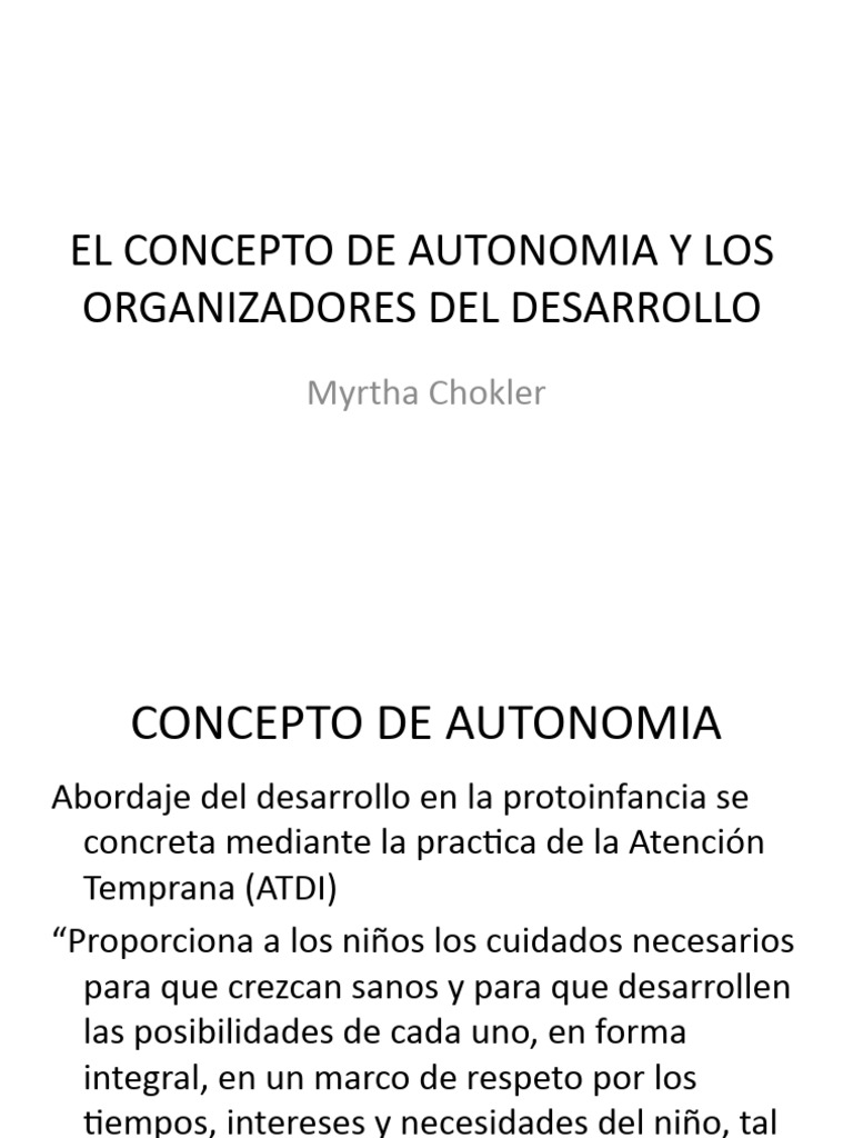 El Concepto de Autonomia en El Desarrollo Infantil | PDF | Teoría de ...