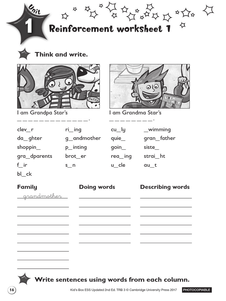 Family Vocabulary Reinforcement Worksheet | PDF