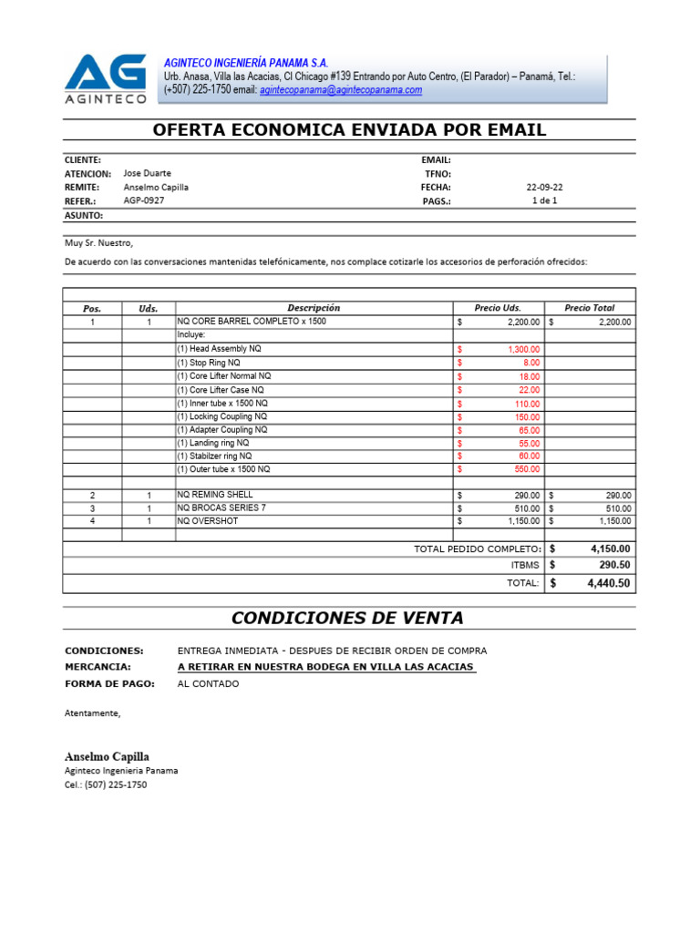 AGP-0927 - NQ Core Barrel | PDF